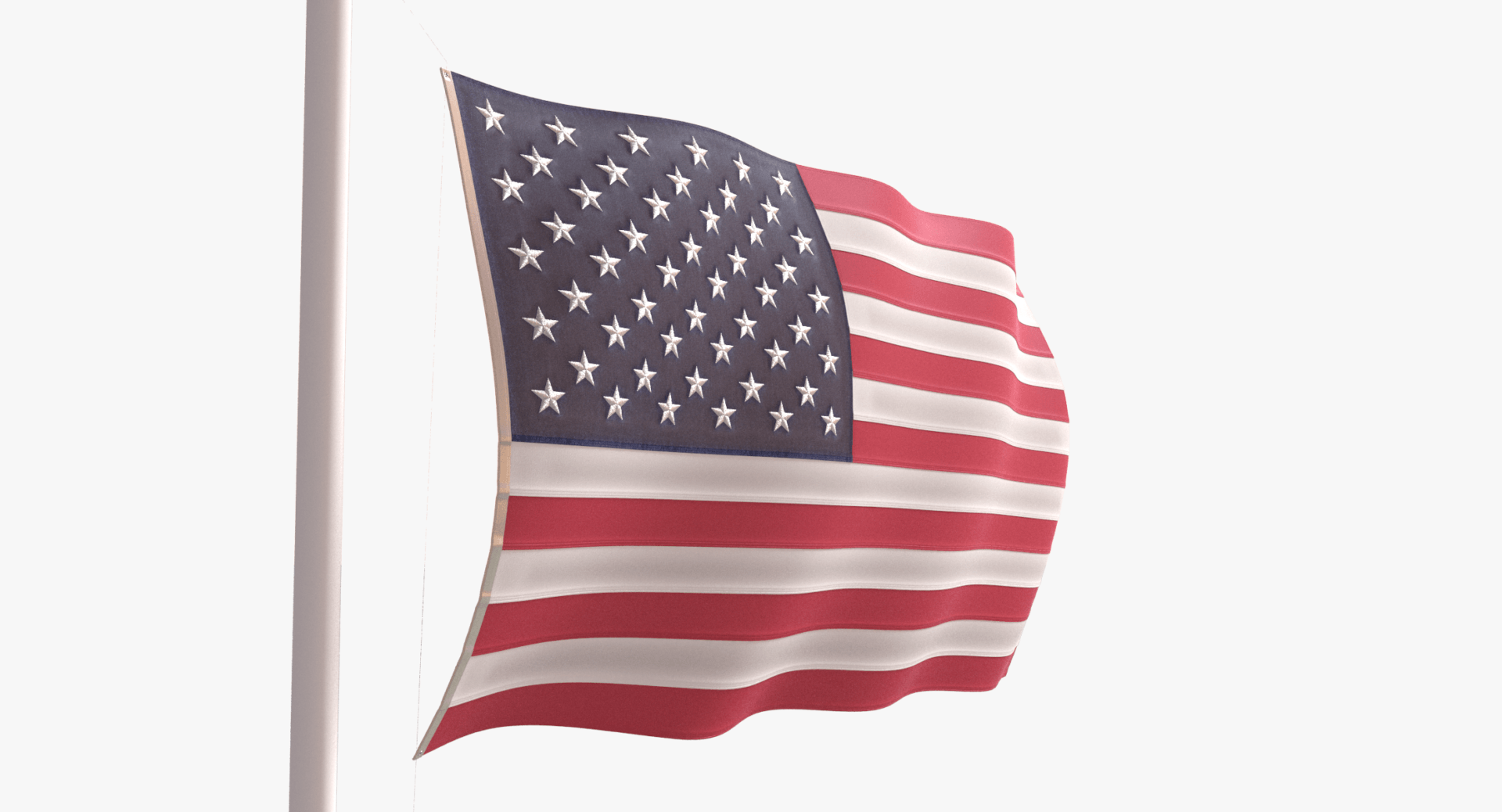3D Model of US Flag with Pole (DCC and PBR) - Kezan's Portfolio